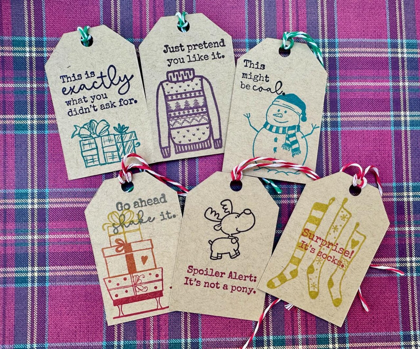 Funny Christmas Gift Tags: Sarcastic Holiday Labels, Kraft Cardstock ...