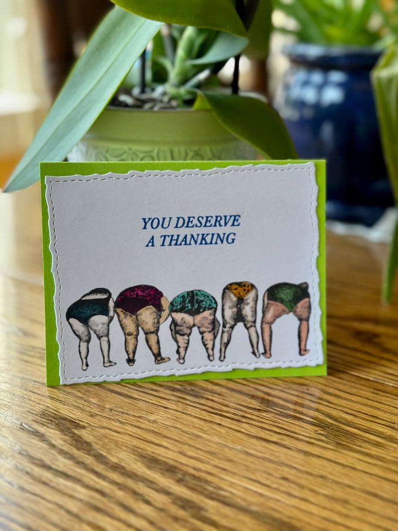 Funny Sass Old Lady Ass Thank You Card You Deserve A Thanking - Etsy