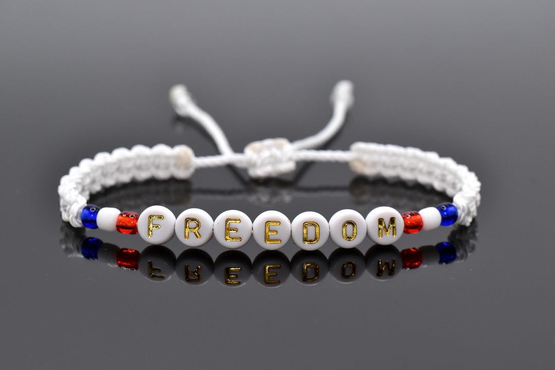 Freedom Bracelet, White Braided Wristband, Adjustable for Man/woman - Etsy