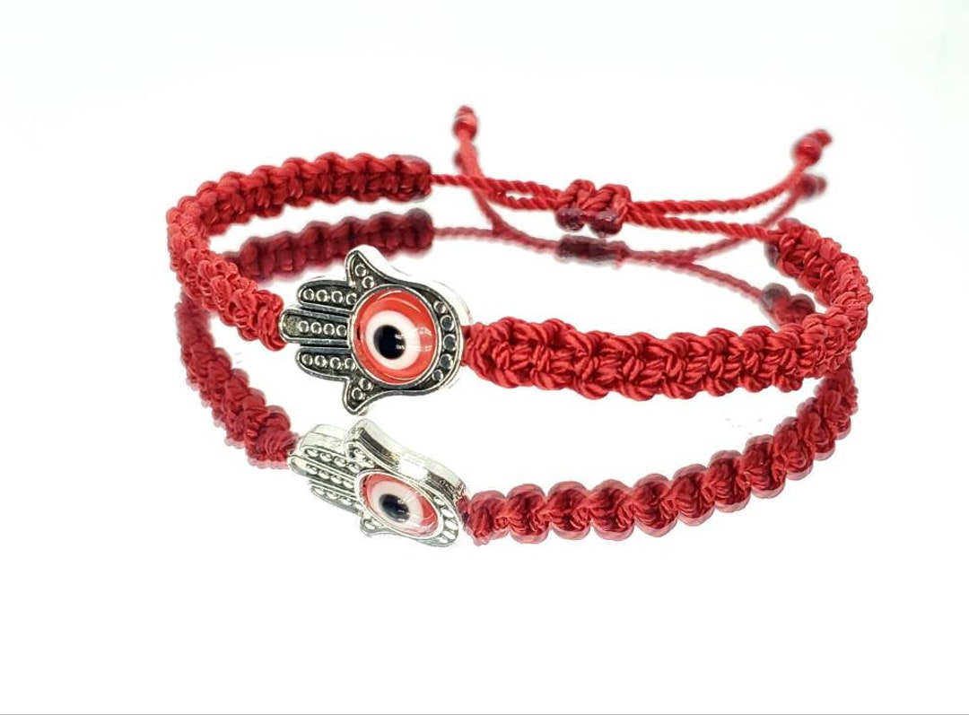 Red String Hamsa Hand Bracelet, Evil Eye Bracelet, Evil Eye Protection ...