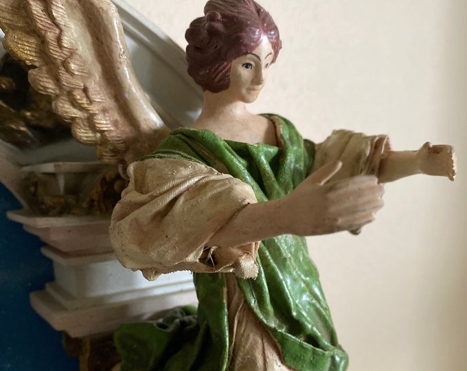Vintage Italian Cartapesta Paper-mache ANGEL Christmas Ornament ...