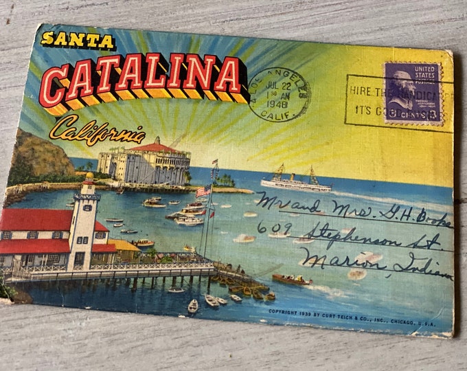 1940s Santa Catalina California Post Card Folder/©1939/postmarked 1948 ...