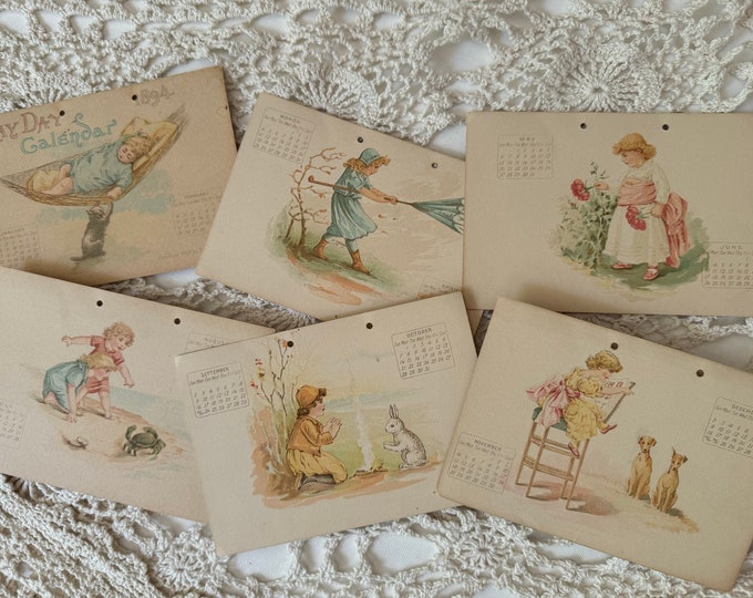 1894 Play Day Calendar Published by the Cassino Art. Co./victorian Era ...