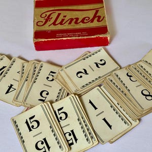 Vintage Flinch Game, Original Box, 150 Cards/vintage Card Game/numbers ...