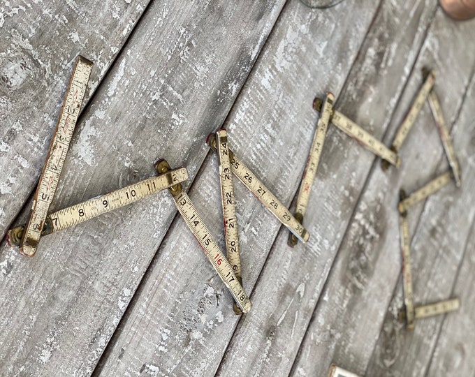 Vintage Lufkin Red Ends Folding Ruler With Locking End/metal Joints and ...