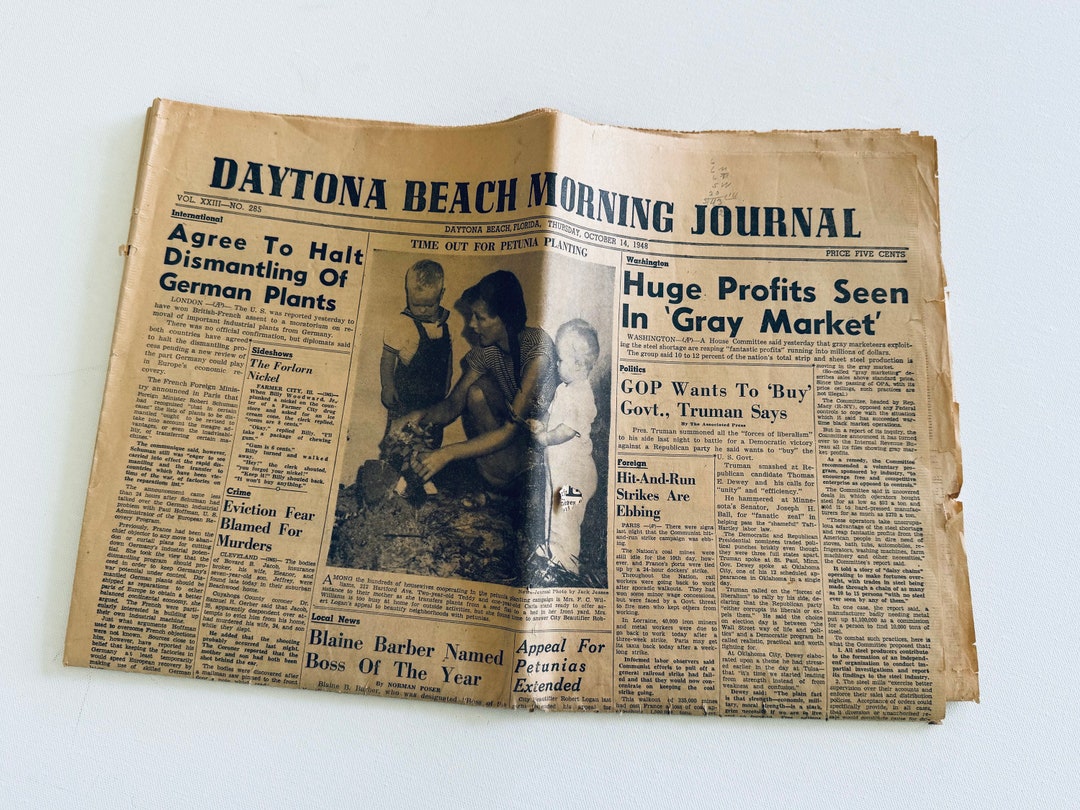 1940s Daytona Beach Morning Journal, October 14, 1948/vol. XXIII- No ...