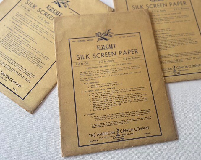 Vintage E-z-cut Silk Screen Paper by the American Crayon Company ...