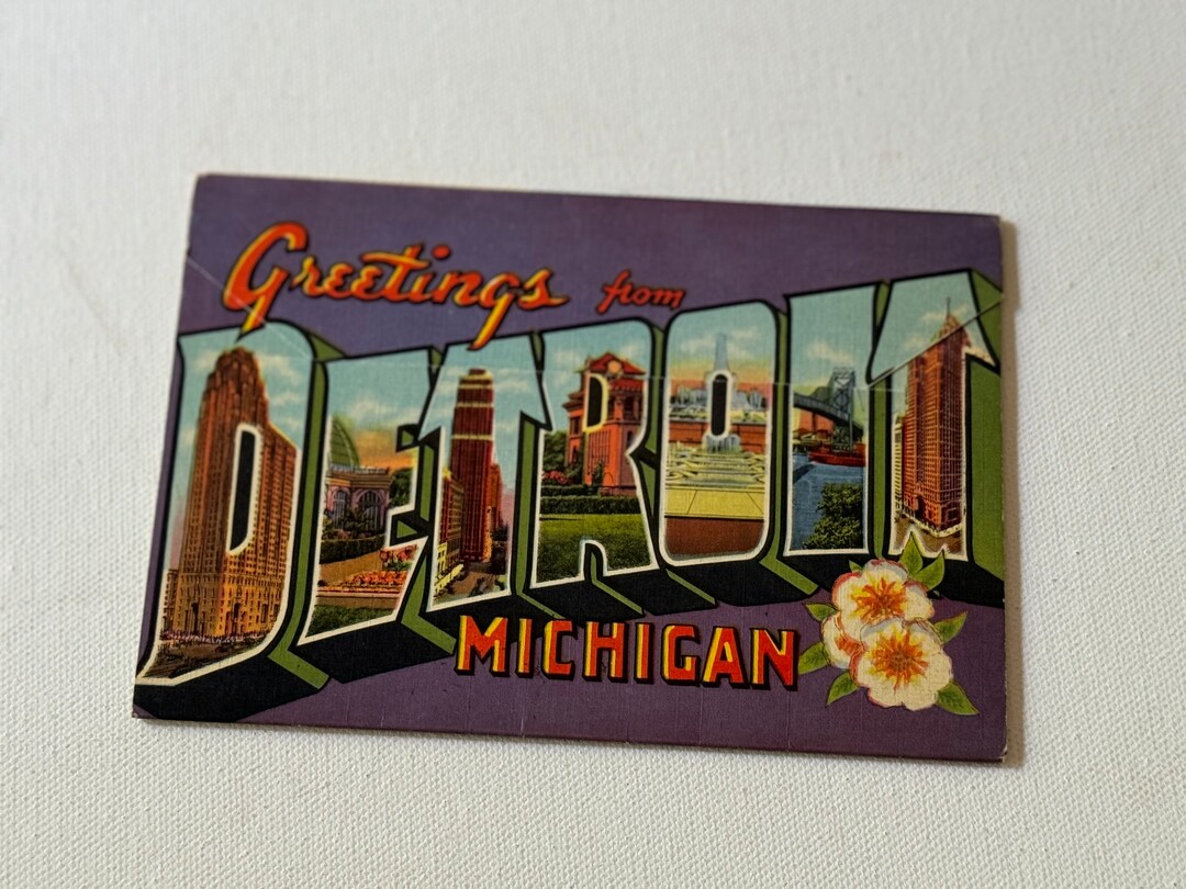 Vintage Greetings From Detroit Souvenir Folder/postmarked 1957 ...