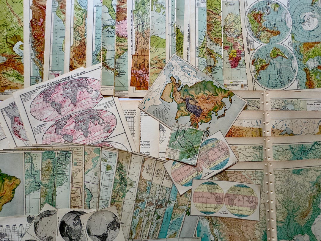 Vintage Maps Bundle of 55 Pages From Early-mid 1900s Books/mostly Full ...