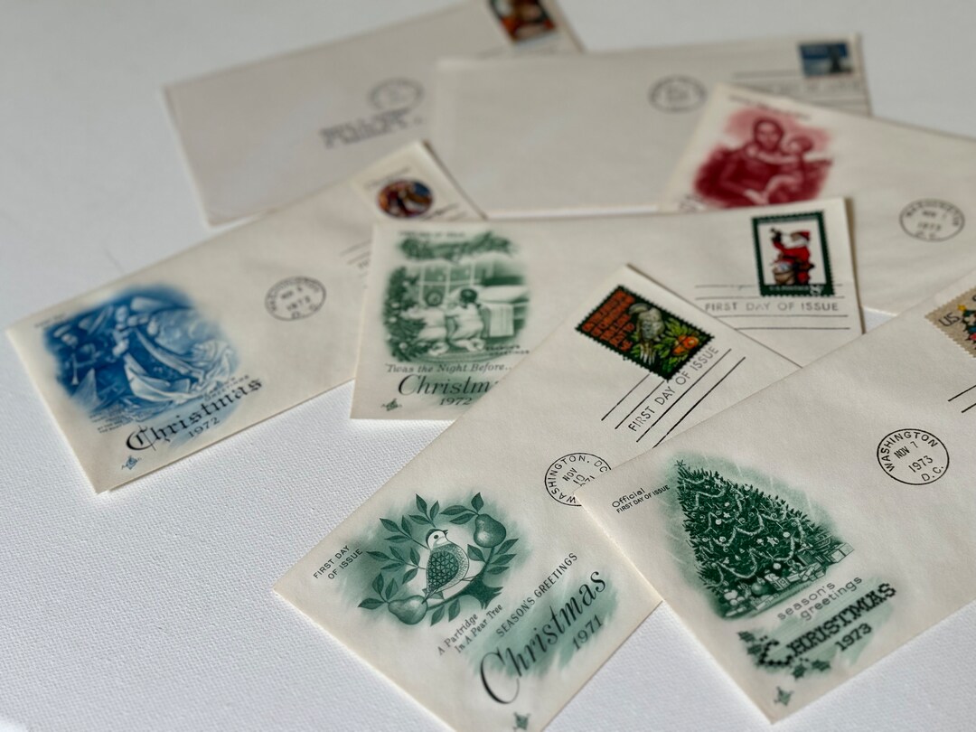 Lost of 7 Christmas First Day of Issue Envelopes/covers/1963-1973 ...