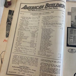 October 1927 American Builder Magazine Volume 44 No. 1 the - Etsy