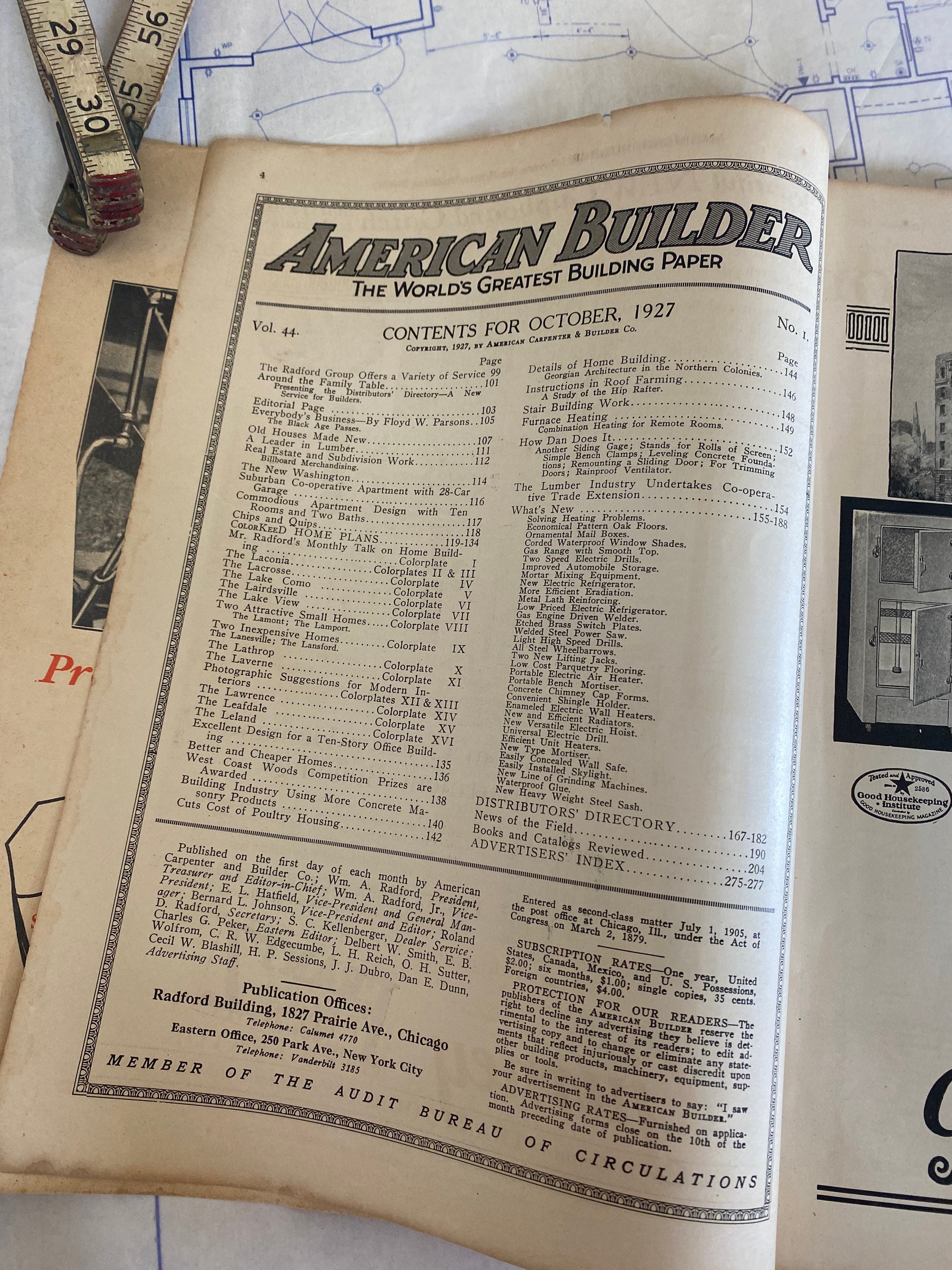 October 1927 American Builder Magazine Volume 44 No. 1 the - Etsy