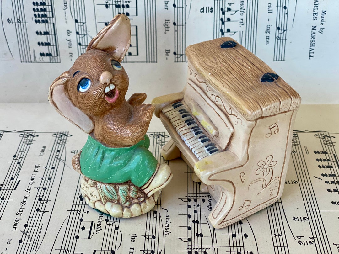 Vintage Pendelfin "the Thumper" Rabbit and Piano/stonecraft Pottery ...