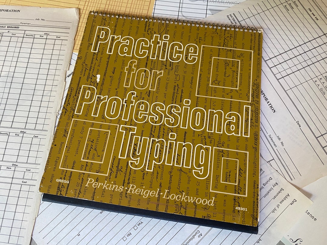 RARE Practice for Professional Typing/©1968/vintage Tabletop Typing ...