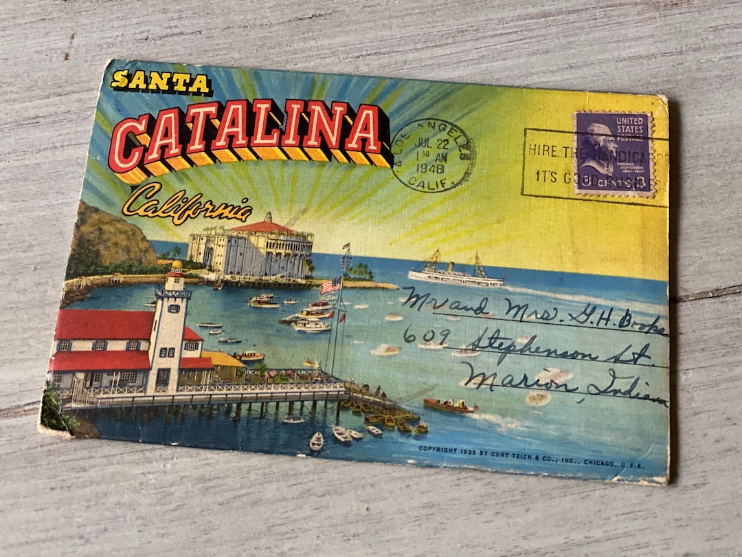 1940s Santa Catalina California Post Card Folder/©1939/postmarked 1948 ...