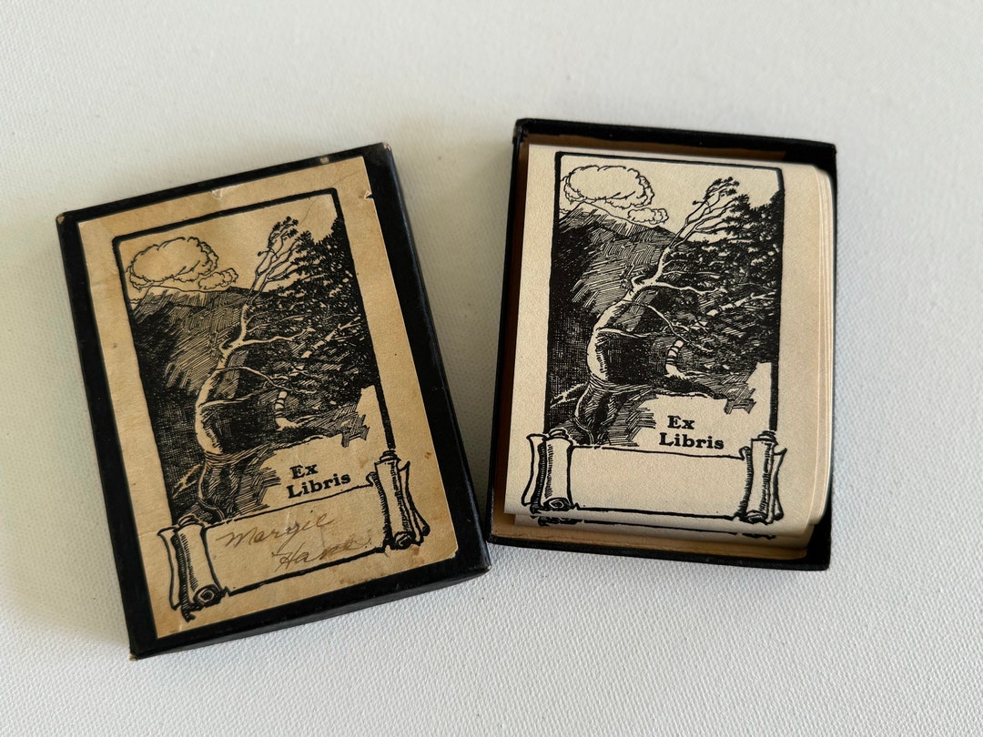 Box of Old Ex Libris Book Plates Set of 30 in Original Box/3" X 4 ...