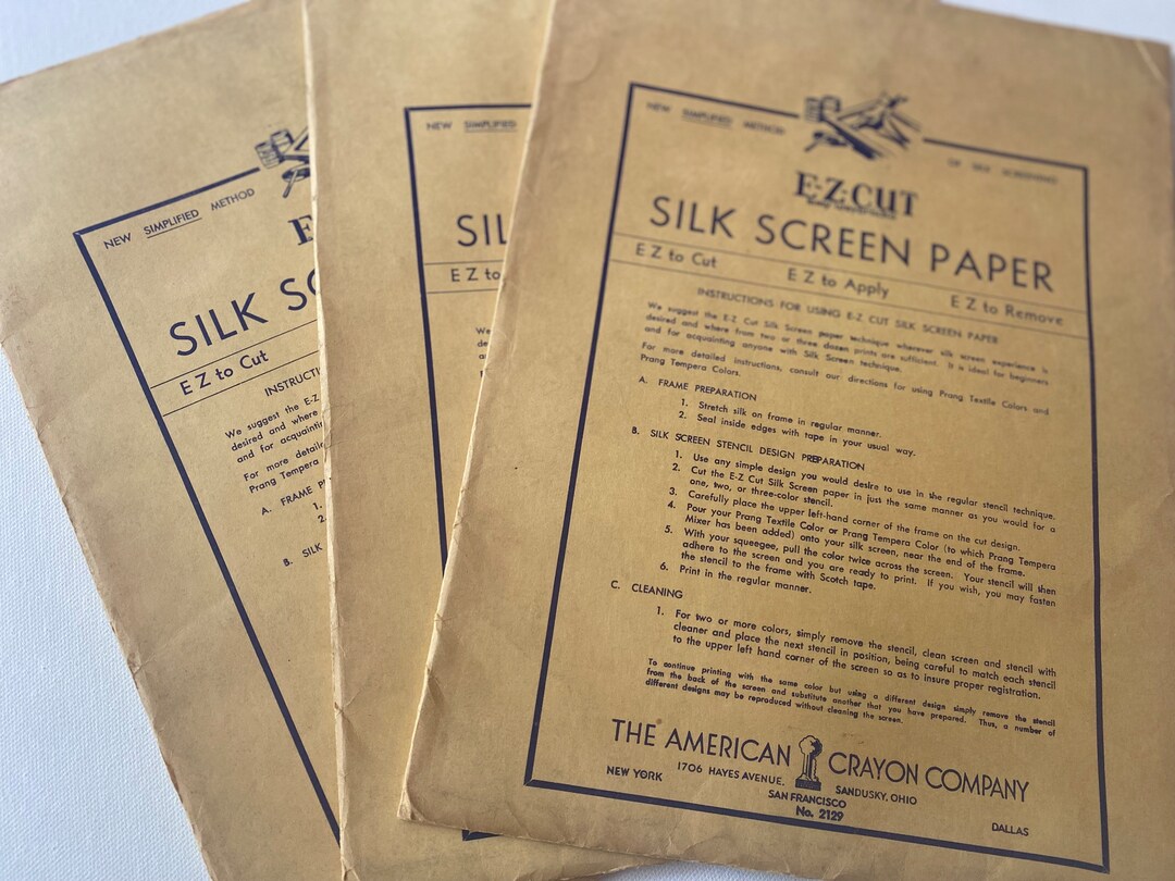 Vintage E-z-cut Silk Screen Paper by the American Crayon Company ...