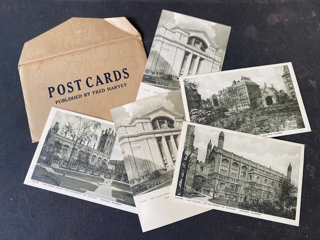 1920s Frank Harvey Chicago Postcards Lot & Original Envelope/university ...