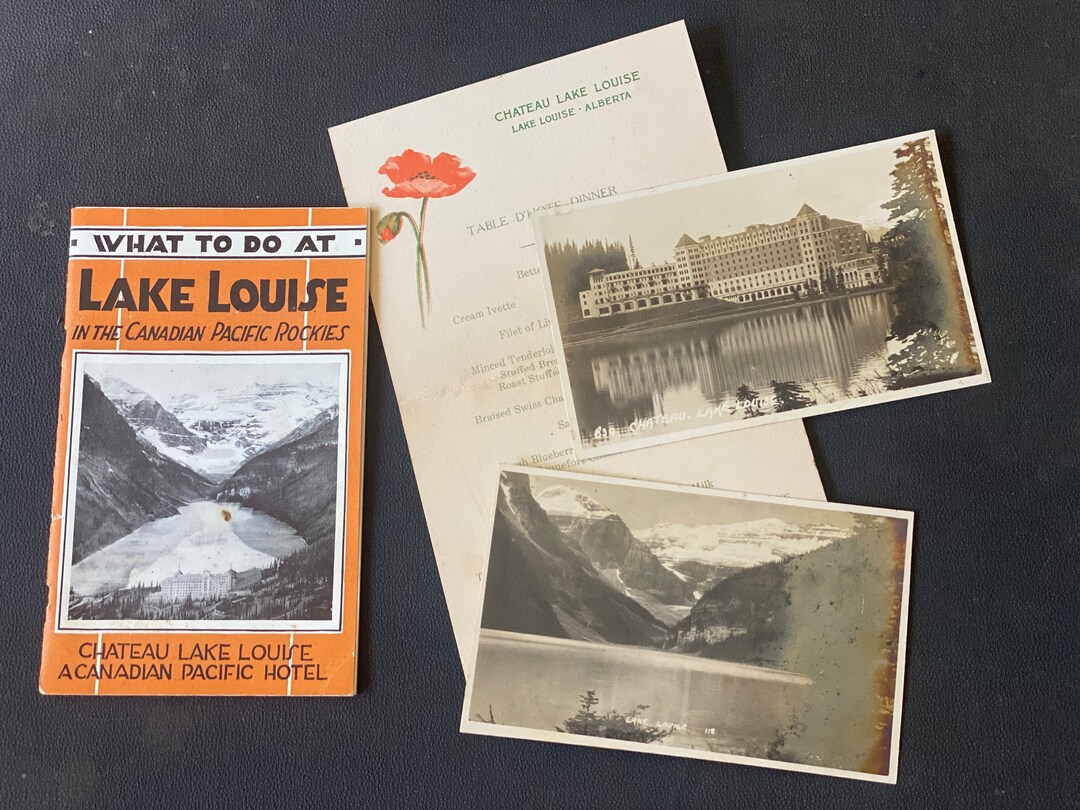 1920s Lake Louise, Canadian Pacific Rockies Ephemera Lot/chateau Louise ...