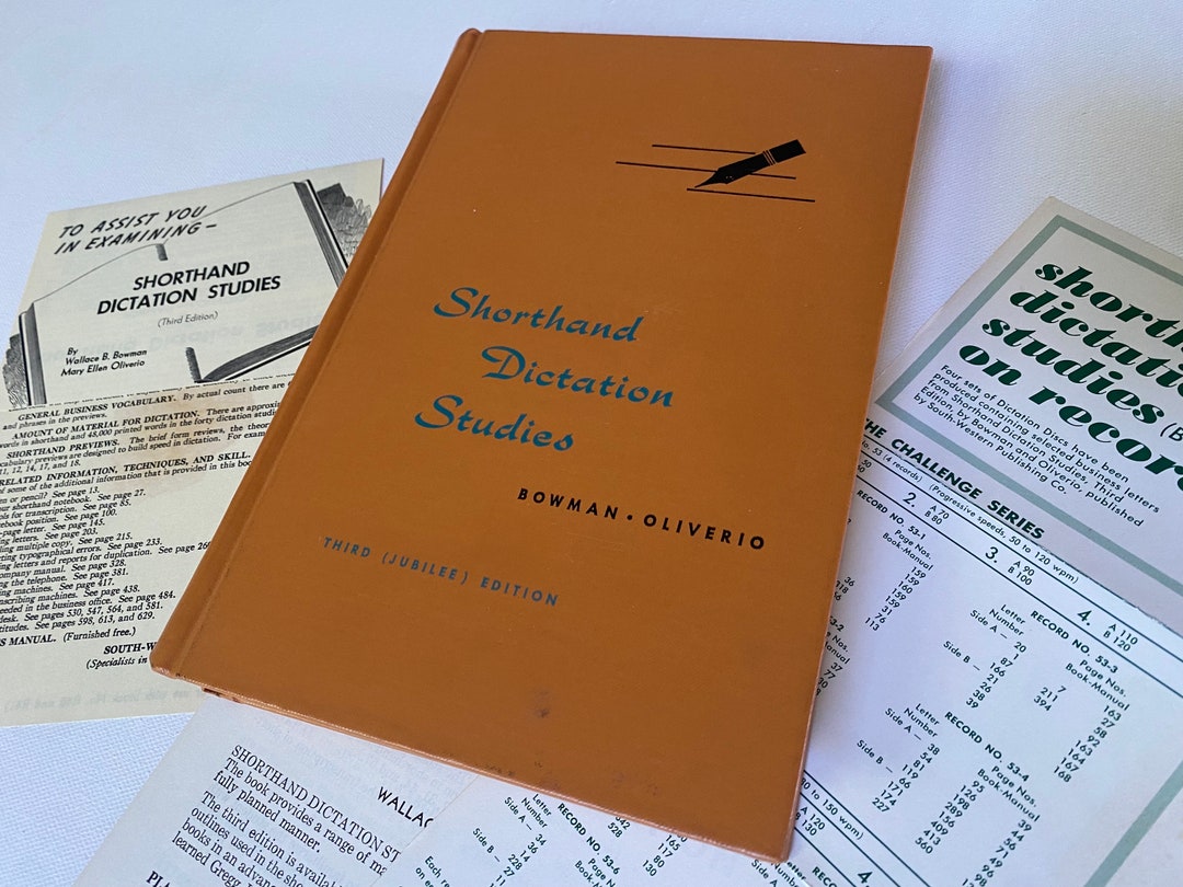 1960s Shorthand Dictation Studies, Third jubilee Edition ©1966/by ...