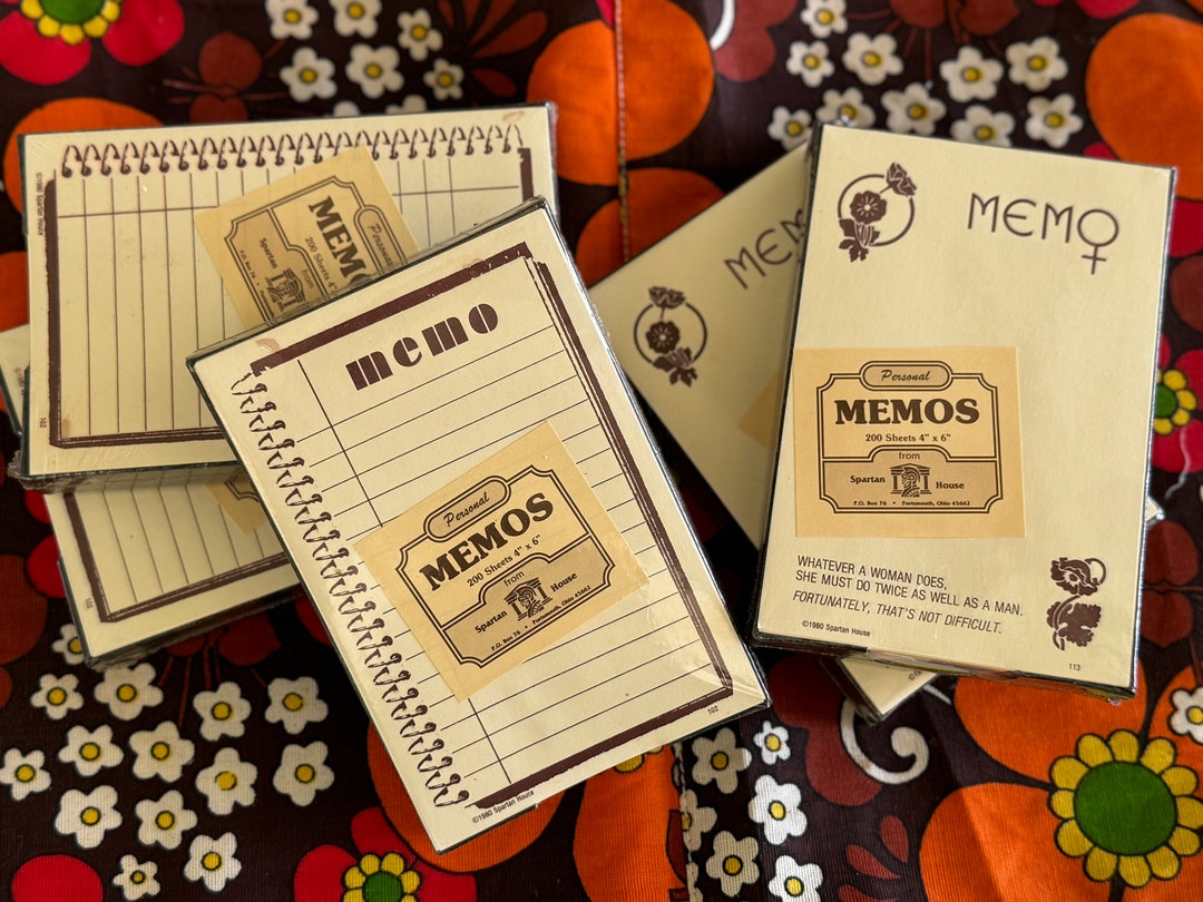 New Old Stock Spartan House Memo Pads From 1980/vintage Office Supplies ...