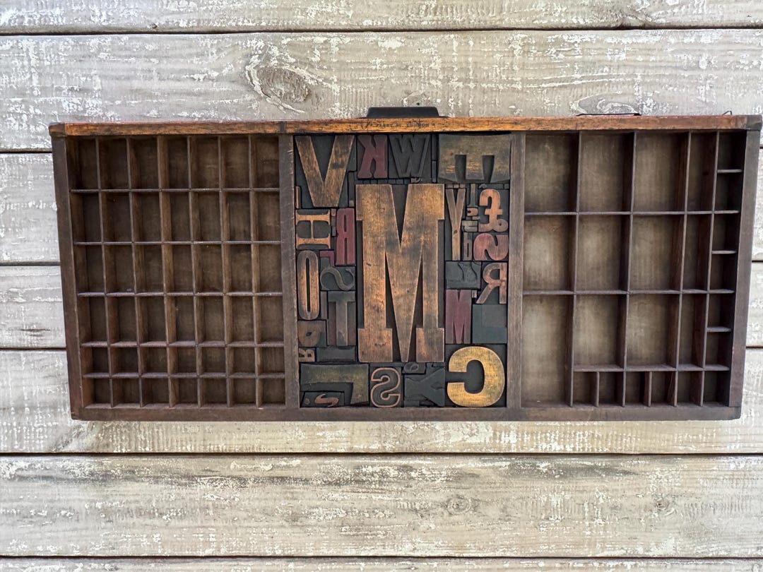 Antique Fleet Street London Wood Block Printers Drawer 32 Letters ...