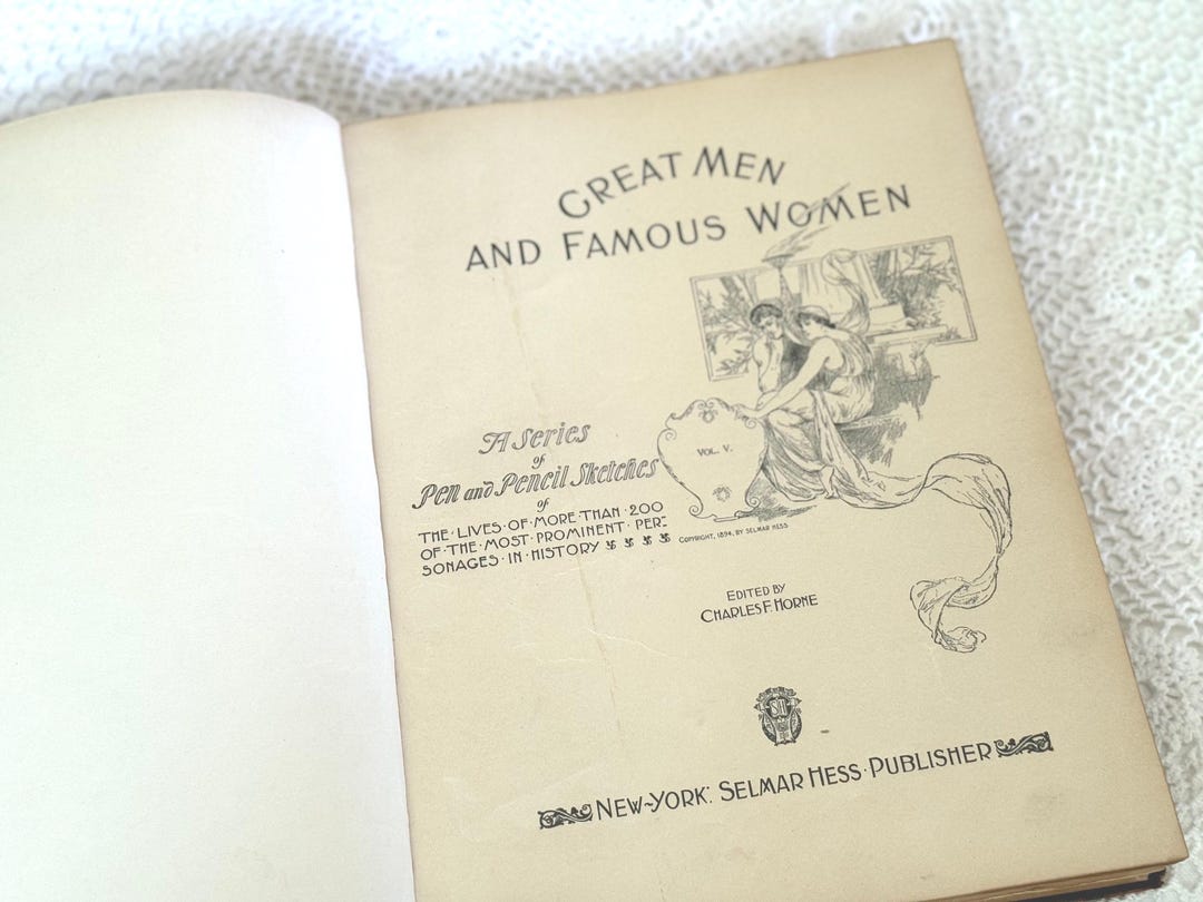Antique Illustrated Book, Men and Famous Women, 1894 - Etsy