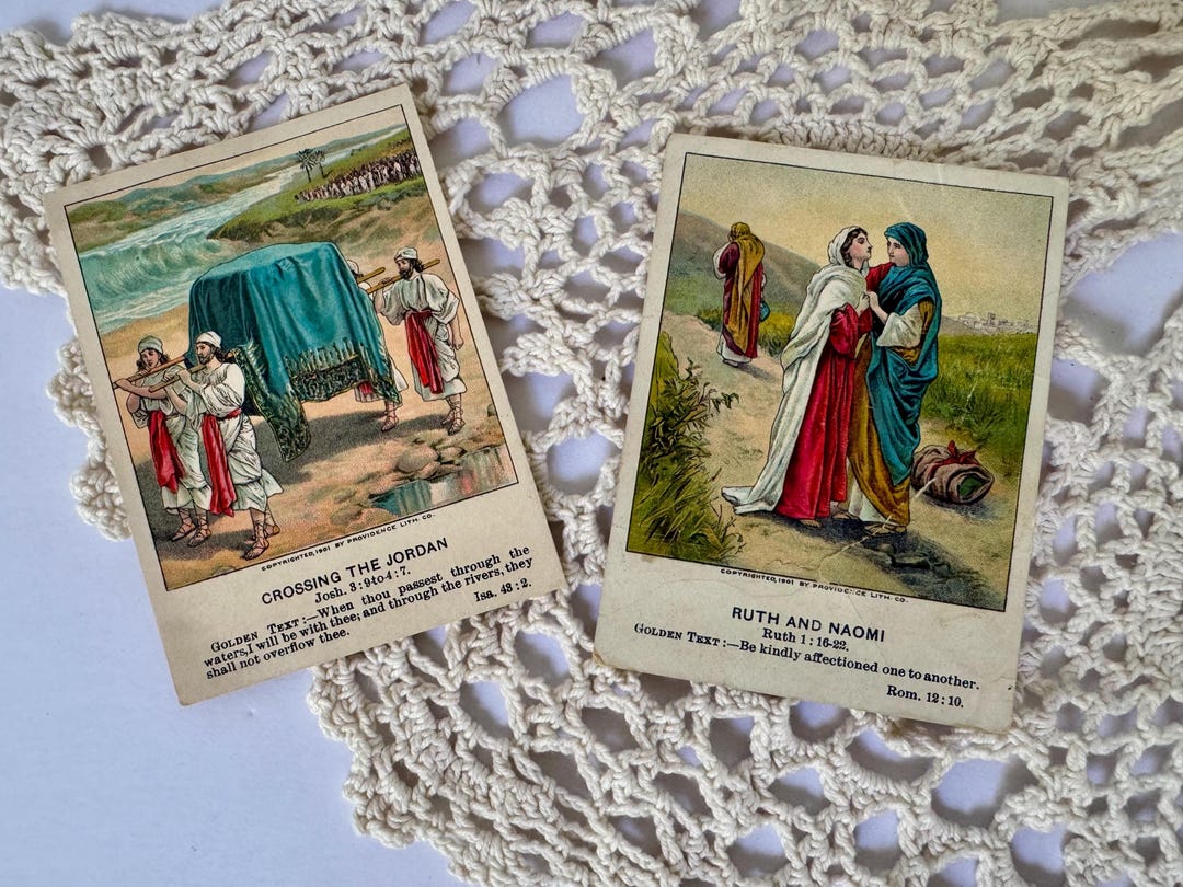 Antique Christian Picture Lessons Card & Berean Lesson Picture Card ...