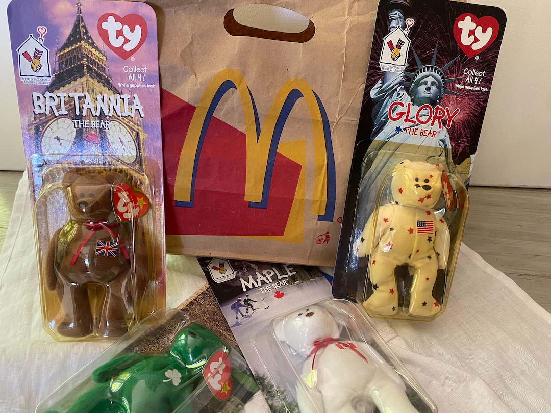 1990s Mcdonalds Miniature Ty Beanie Babies Set of 4 International Bears ...