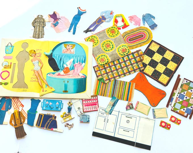 Vintage Bundle of 50+ Barbie Paper Doll & Other Pretend Play Ephemera ...