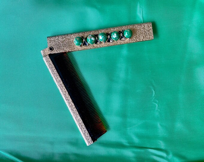 Vintage Folding Compact Comb/textured Gold Toned Folding Comb With ...