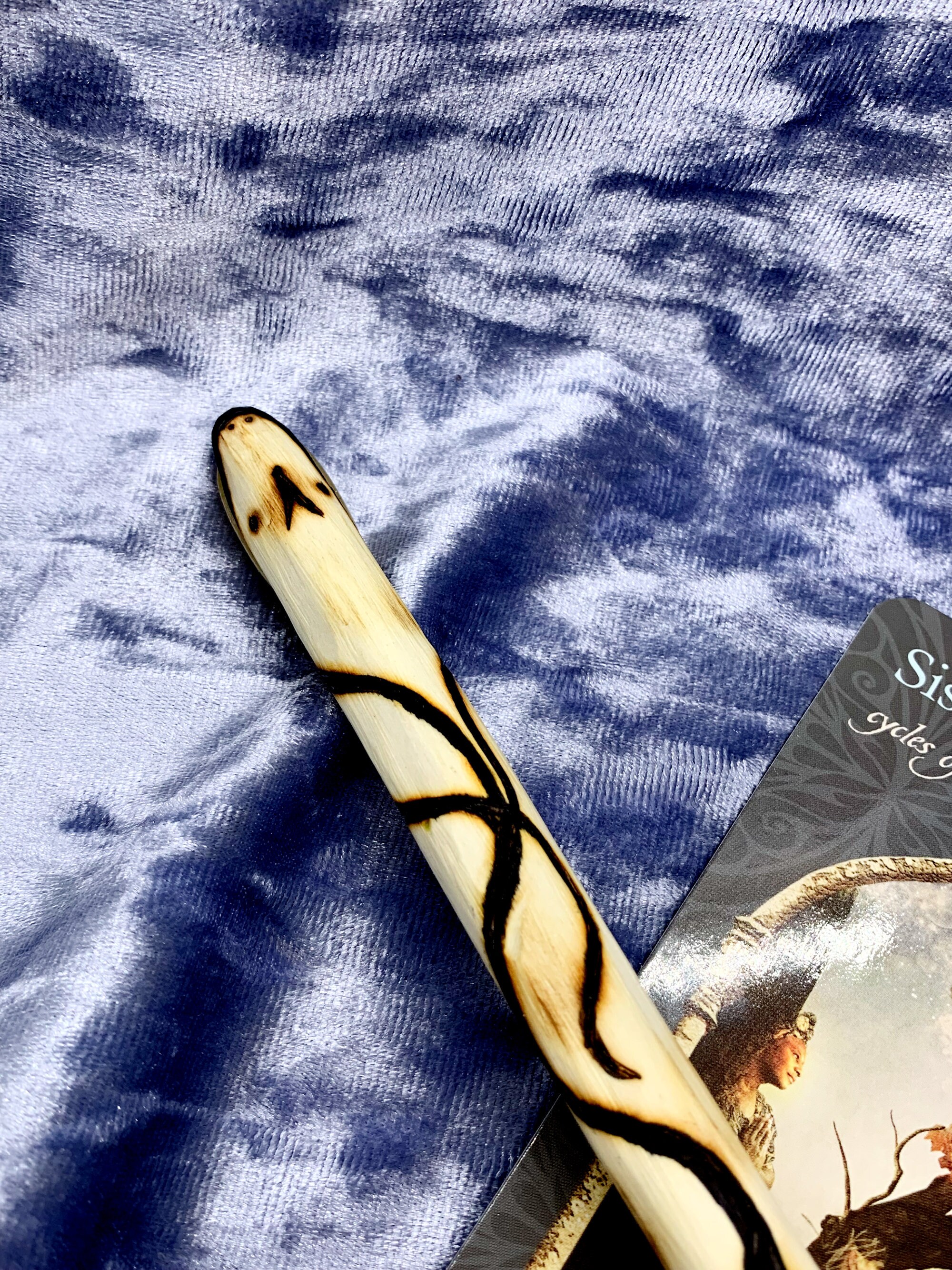 Snake Wand, Hand Craved Wand Made From Maple Wood Branch, Wicca ...