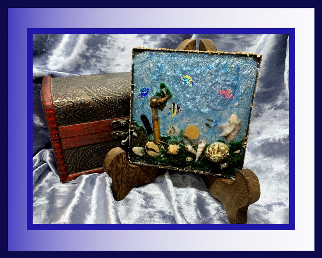 Resin Plaque, 3D Abstract Under Water Art Wall Hanging or Mounted on ...