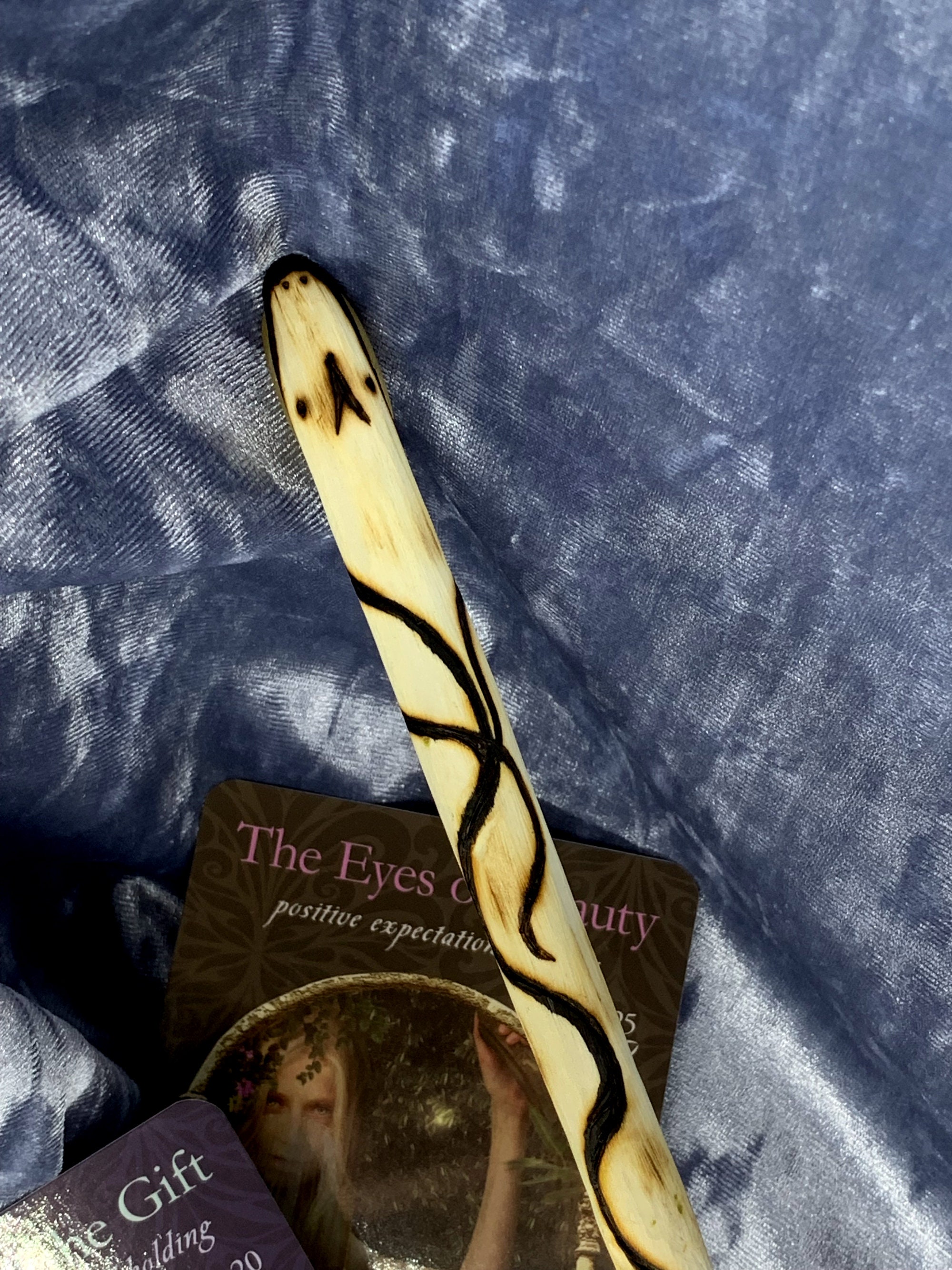 Snake Wand, Hand Craved Wand Made From Maple Wood Branch, Wicca ...