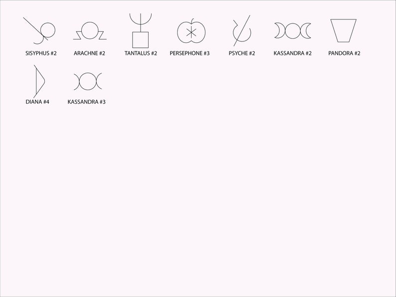 Asteroid Glyphs Goddess Glyphs Astrology Glyphs - Etsy