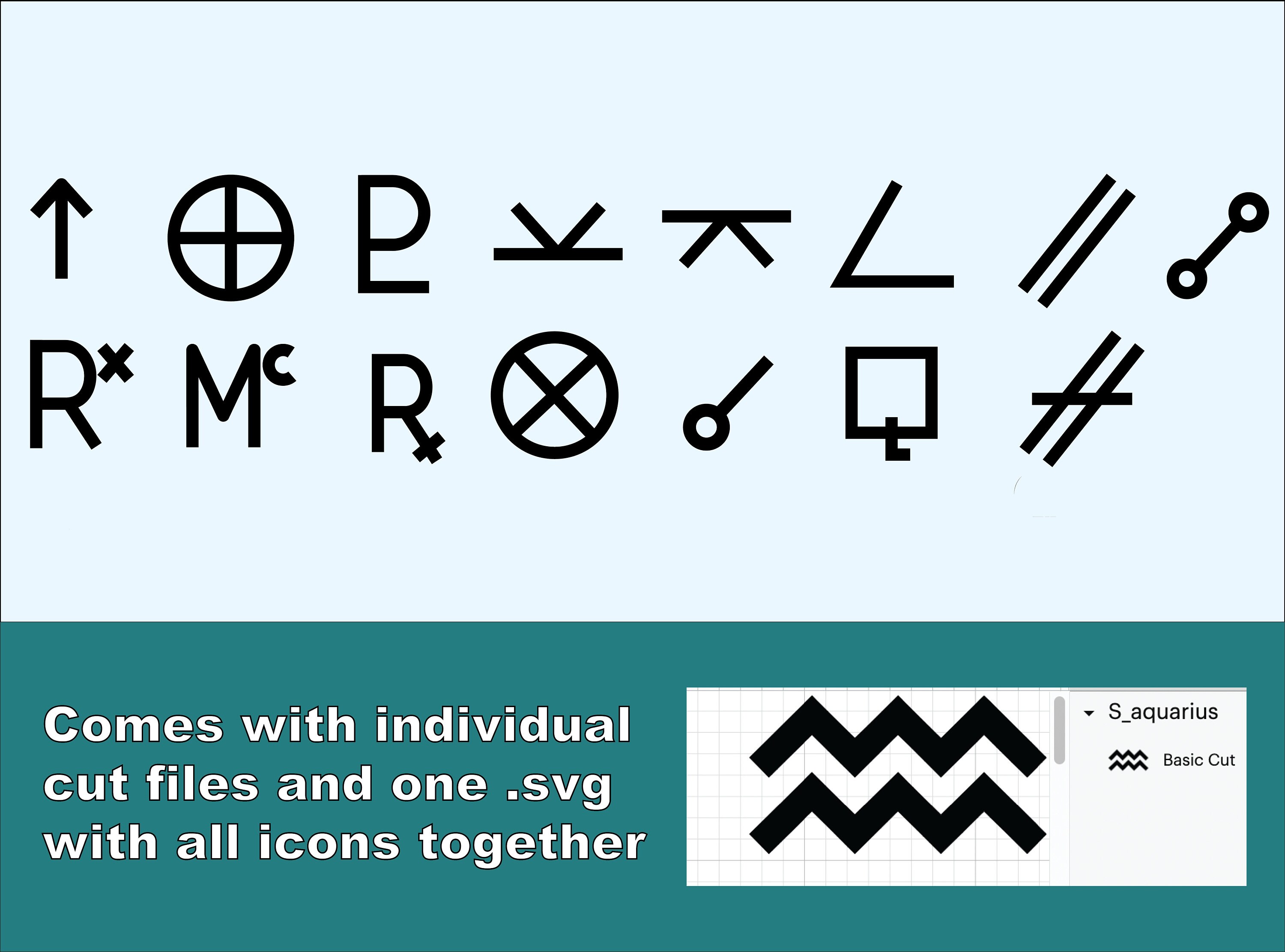 Astrology Icons Astrology Glyphs Cut Files Zodiac Icons Cut Files ...