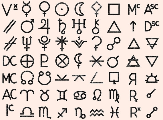 astrology icons adjustable stroke astrology glyphs planet glyphs planet ...