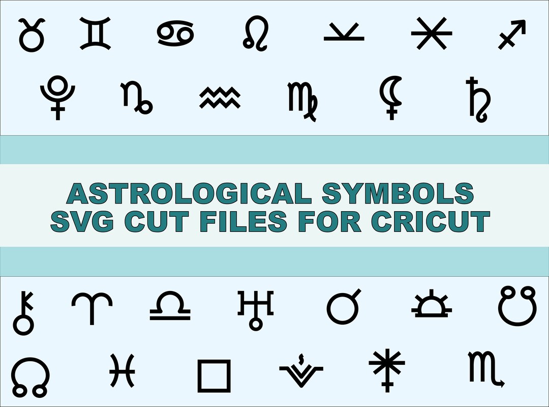 Astrology Icons Astrology Glyphs Cut Files Zodiac Icons Cut Files ...