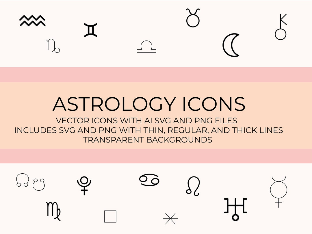 Astrology Icons Adjustable Stroke Astrology Glyphs Planet Glyphs Planet ...