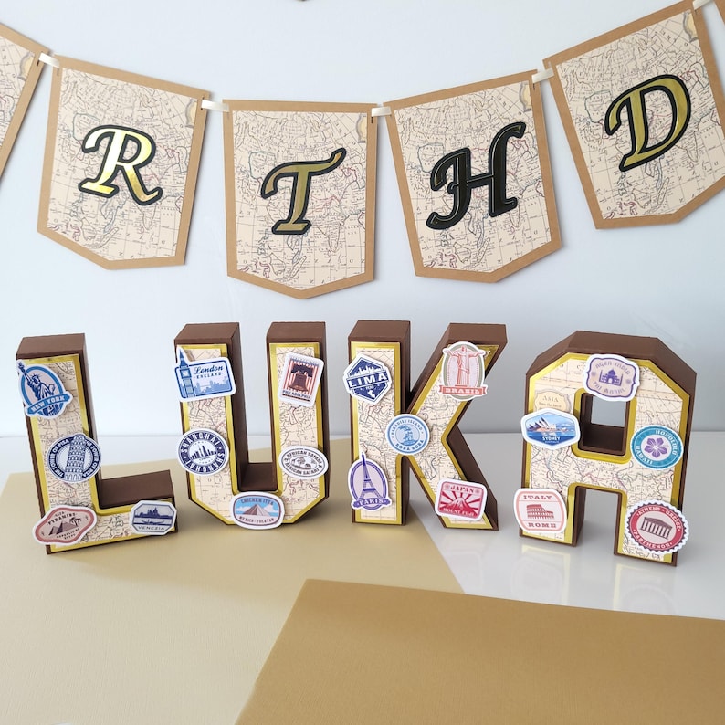 Travel Theme 3D Letters: Vacation Party Decorations - Etsy
