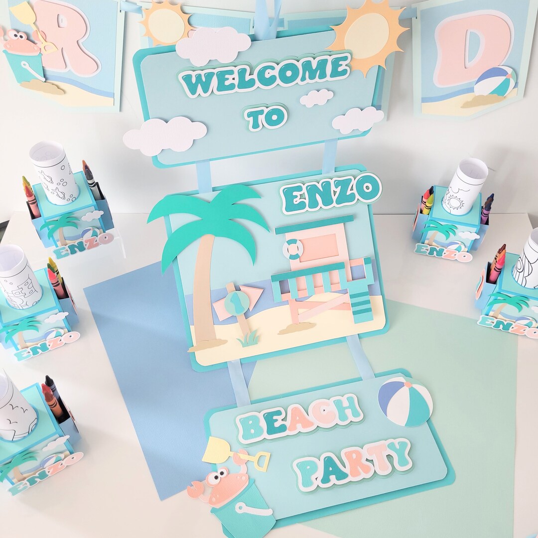 Beach Party Birthday Decorations, Beach Party Door Sign, Beach Birthday ...