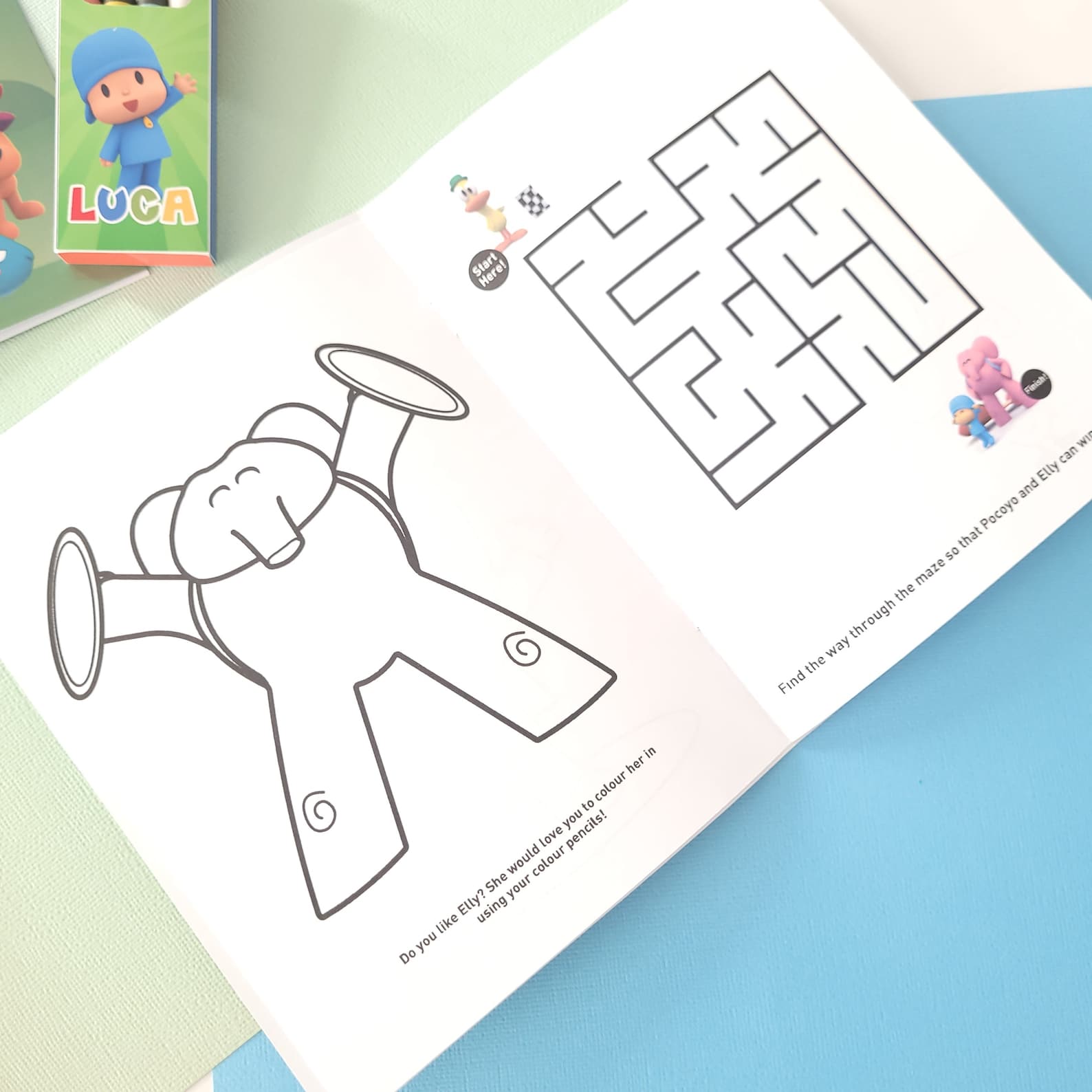 Personalized Pocoyo Coloring Book With Crayons: Birthday Party Favors ...