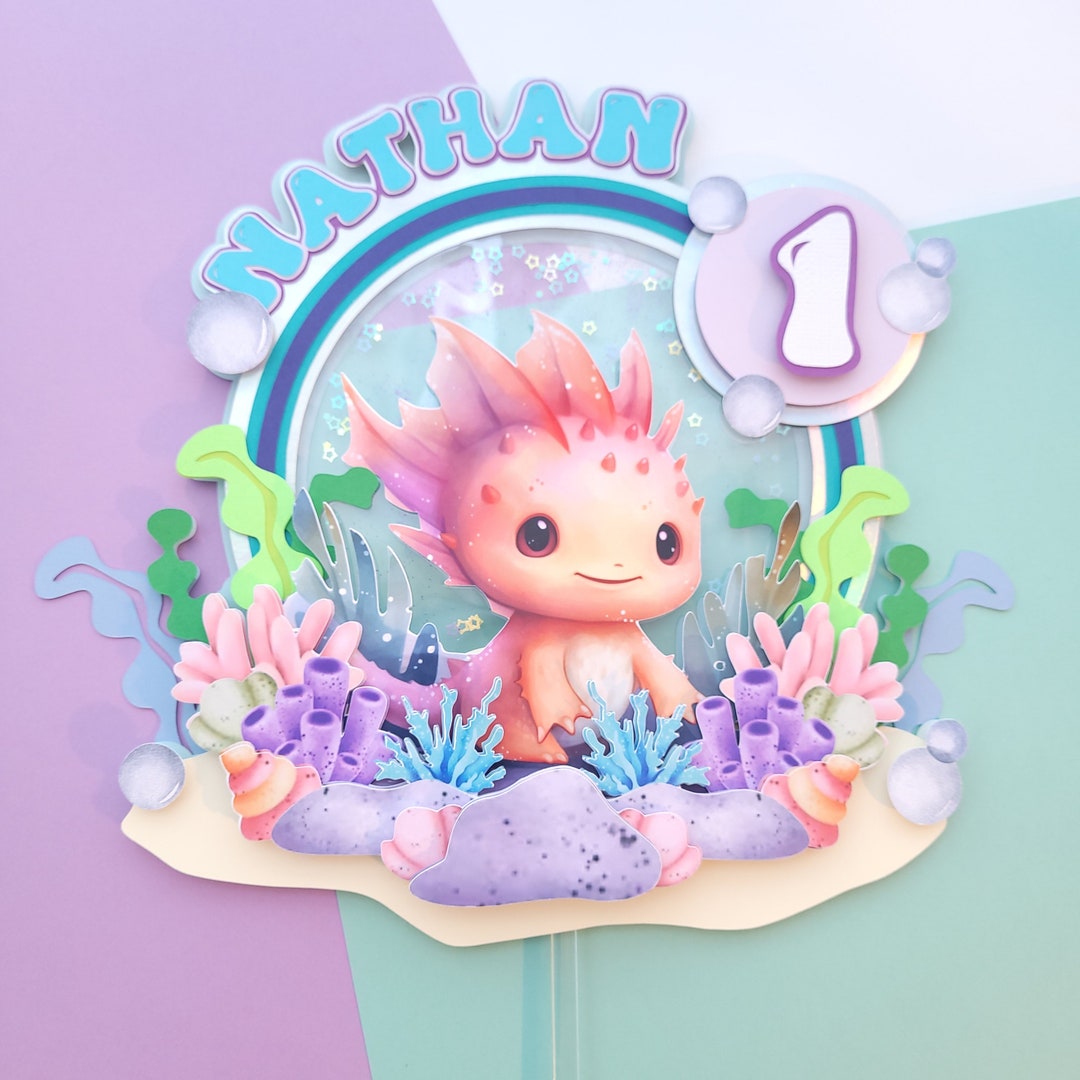 Axolotl Cake Topper for Party Decoration, Axolotl Birthday Party, Cute ...