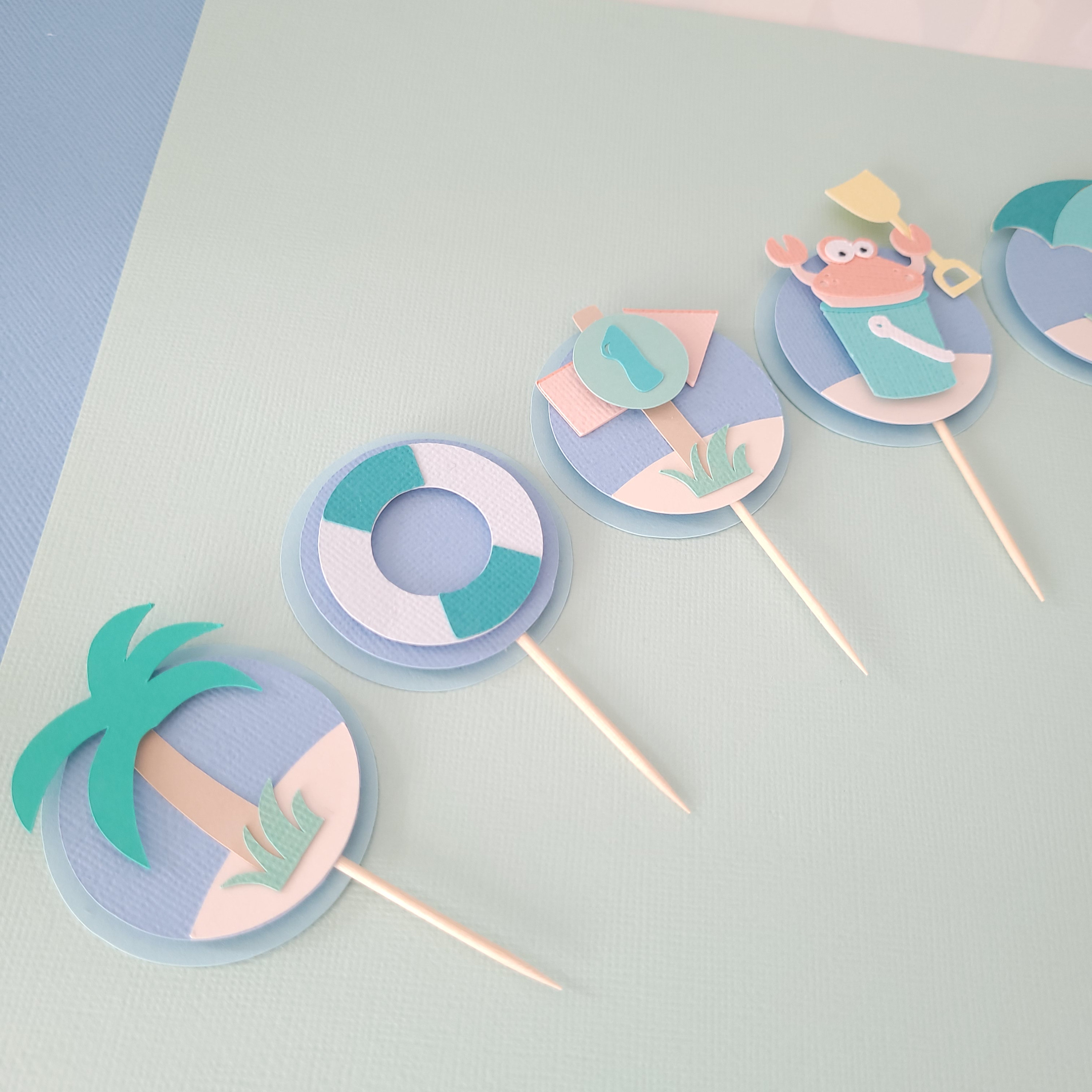 Beach Cupcake Toppers: Summer Birthday Party Decorations - Etsy