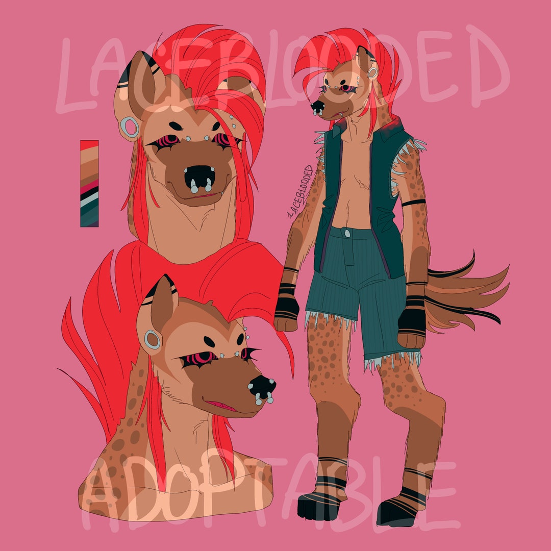 ADOPTABLE Punk Anthro Hyena Fursona - Etsy