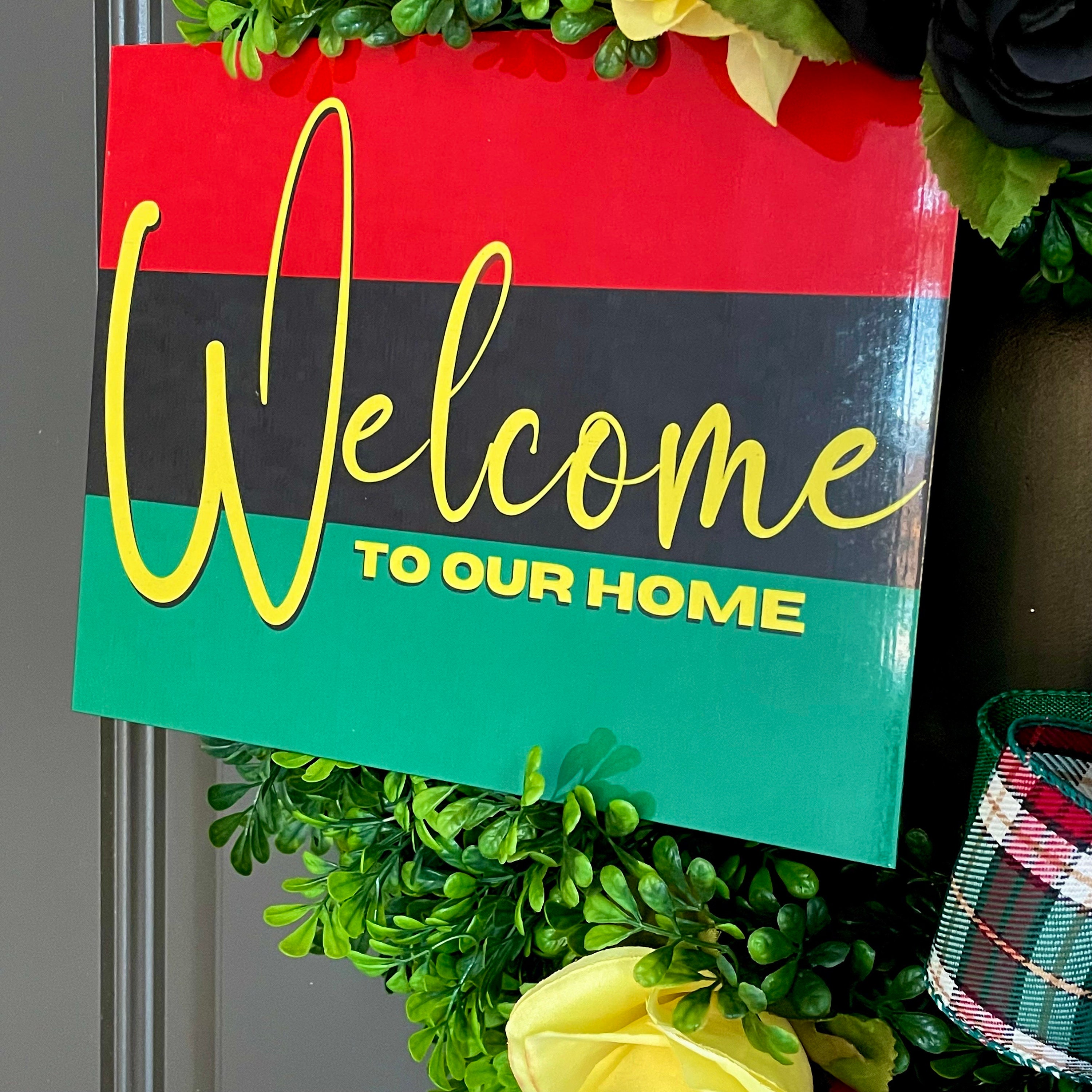 Juneteenth Wreath Sign Black History Month, Pan African American ...