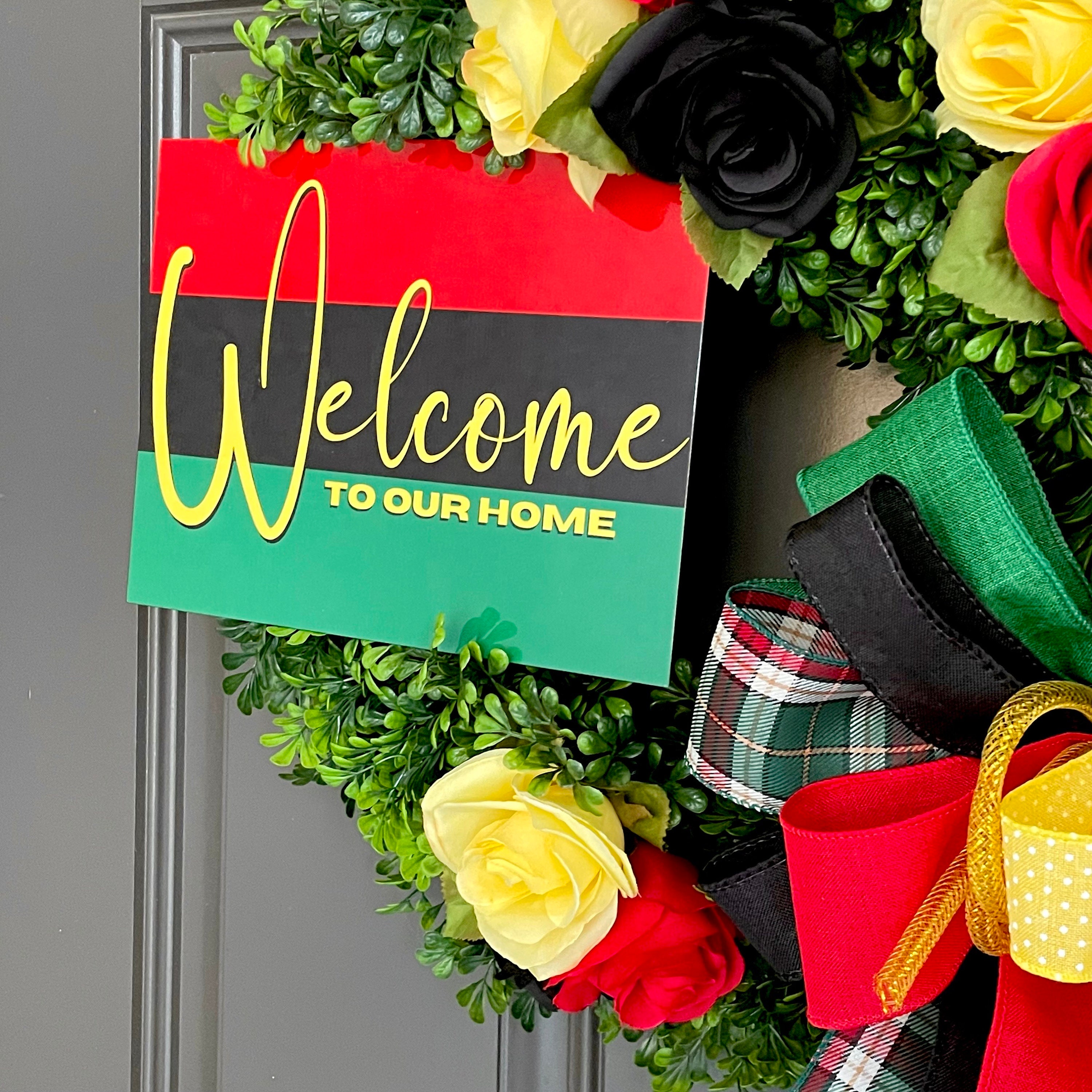 Juneteenth Wreath Sign Black History Month, Pan African American ...