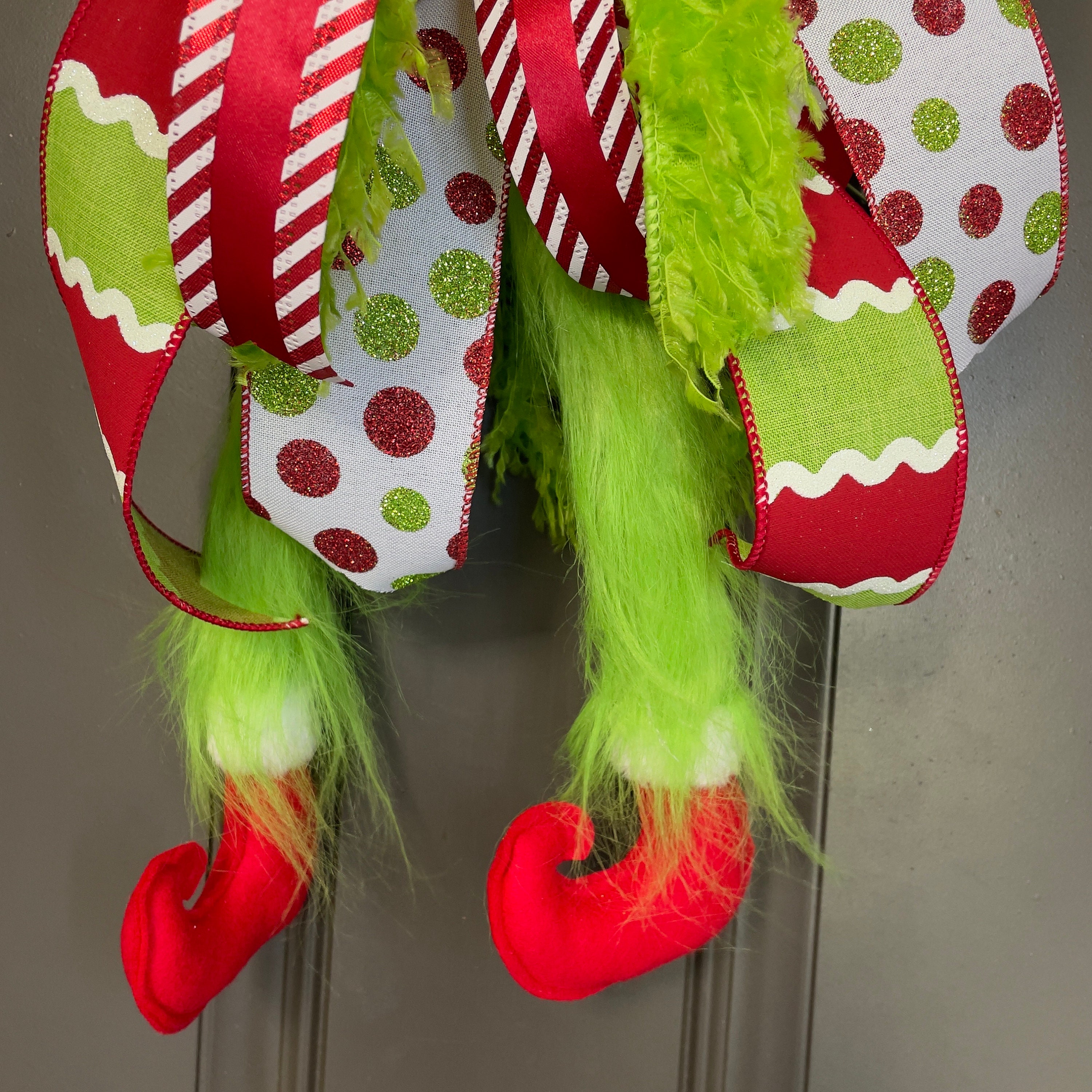 Whimsical Grinch Christmas Tree Topper Bow With Streamers, Tree Bow ...