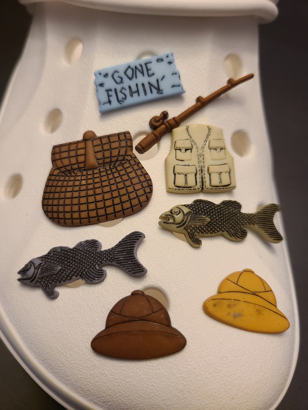 Croc Shoe Charms Fishing Fish Vest Pole Outdoors - Etsy