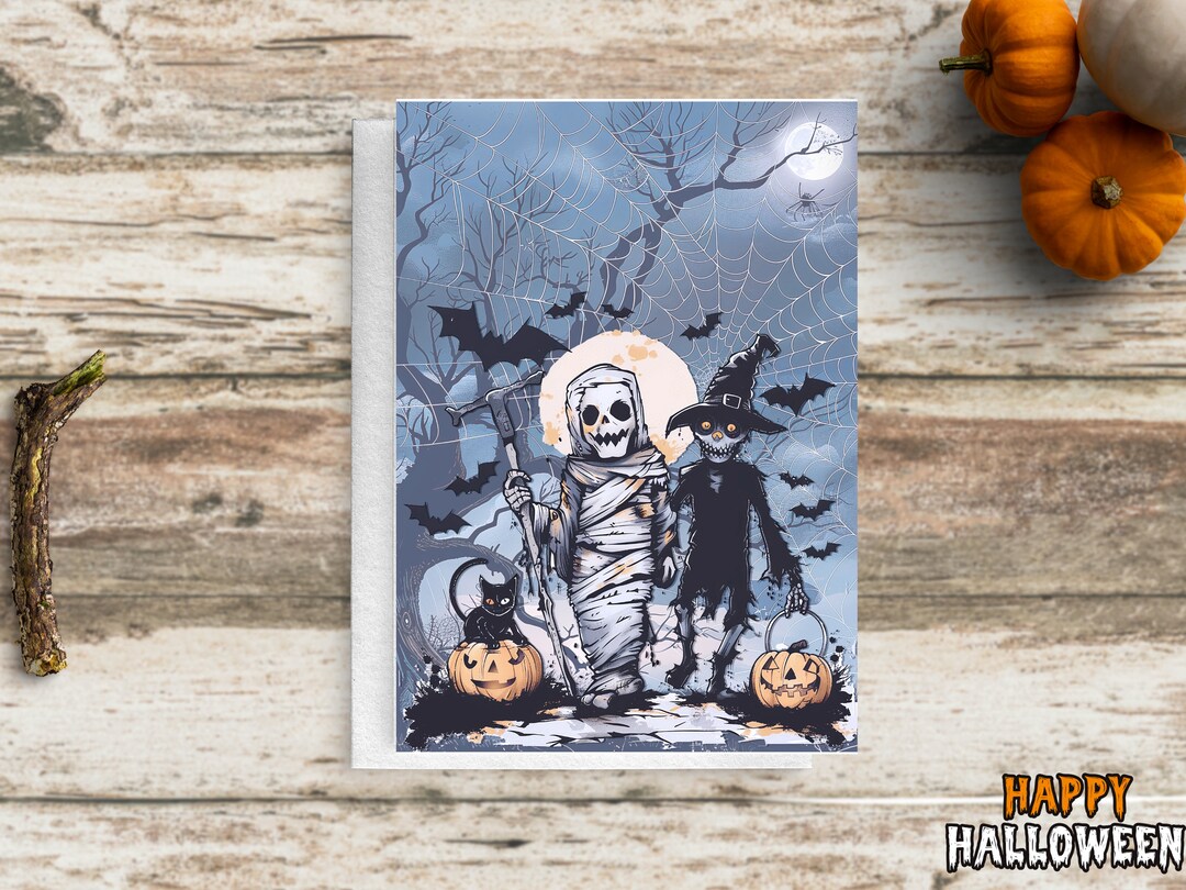 Mummy Madness, Jolly Skeleton Greetings, Spooky Mummy, Hauntingly Cute Halloween , Printable ...